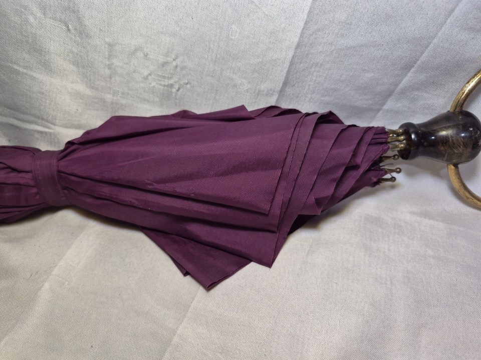 Vintage Purple Parasol Umbrella Metal Handle Metal Frame Victorian ...