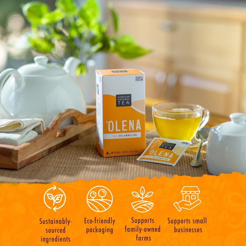 Olena Turmeric Tea, Herbal Green Tea Blend, All-Natural and Antioxidant ...
