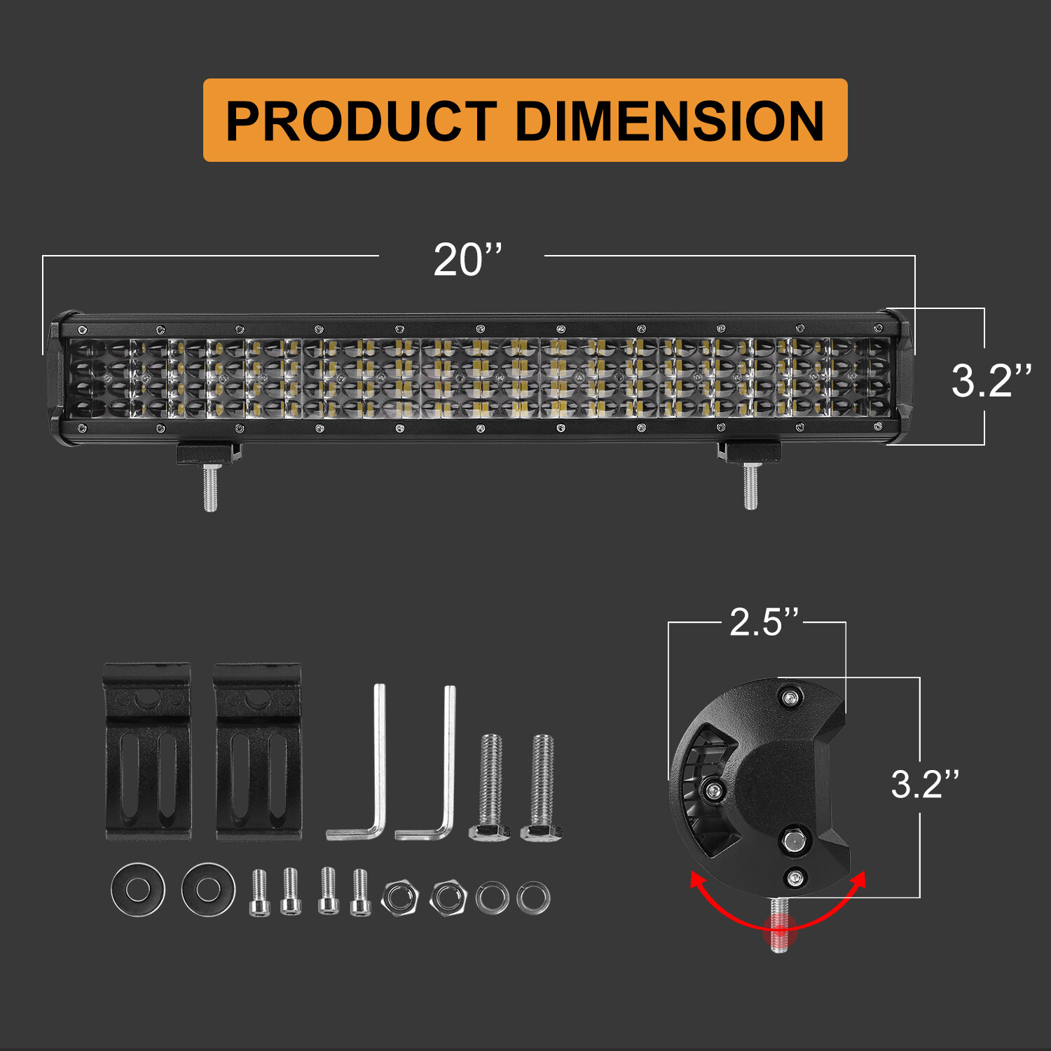 7 Inch 20 Inch LED Work Light Bar + 2X4" Pods + Wiring For SUV 4WD Ford ...