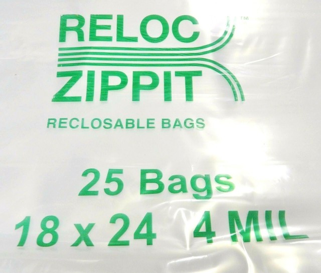 Reloc Zippit 4R1824 Reclosable Poly Bag Zip Seal Pk250 for sale online ...