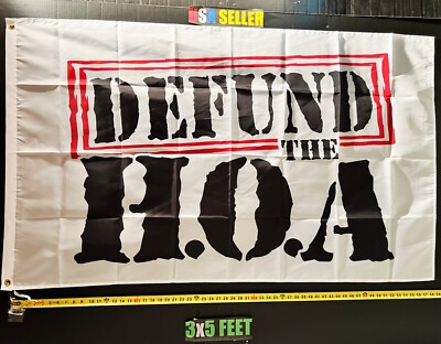 Defund The HOA Flag FREE USA SHIP W SL Beer Home Cool Funny USA Poster ...