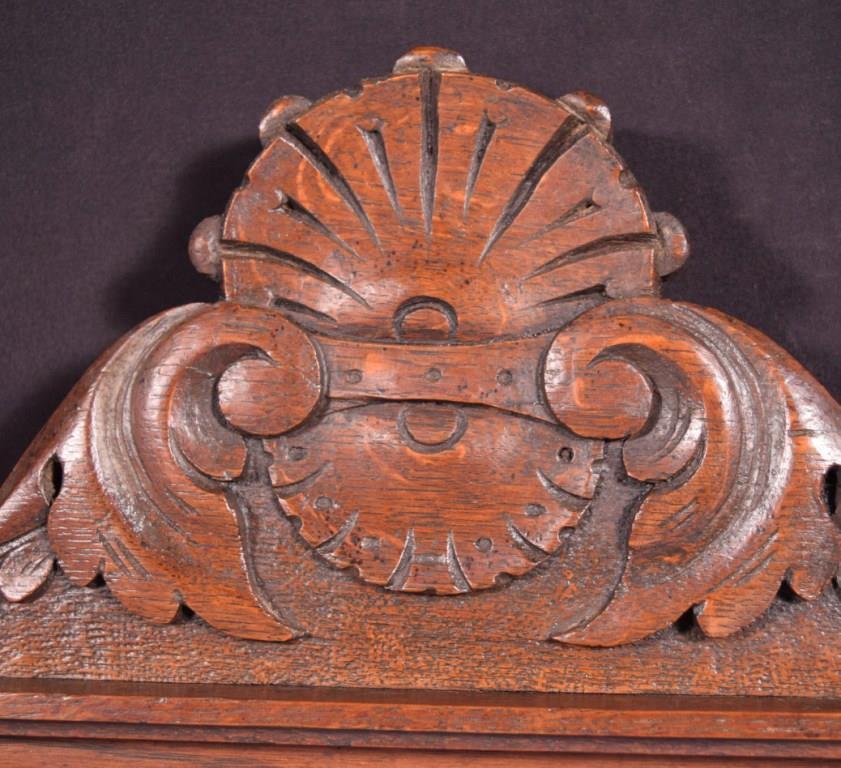 22" Wide Antique French Crest/Pediment/Crown in Solid Oak Carved Wood ...