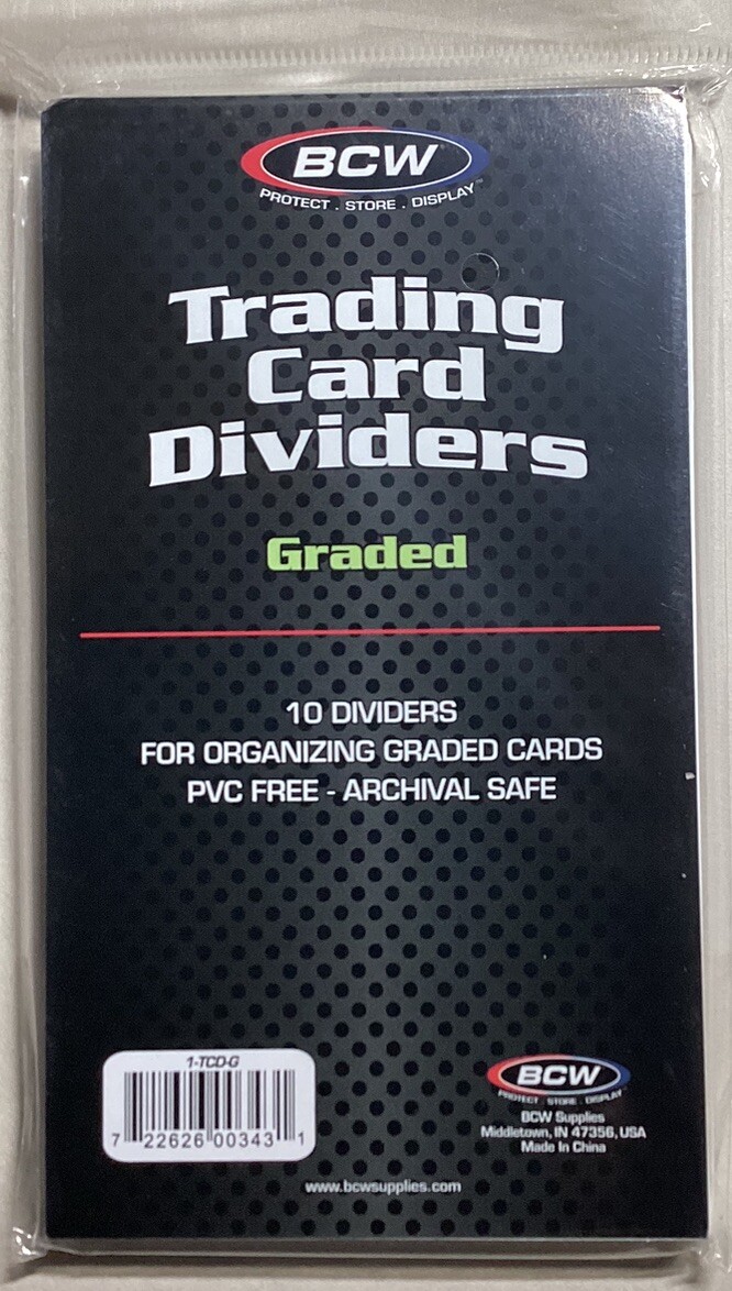 1 Pack 10 BCW Graded Trading Card Size Dividers - New Unopened | eBay