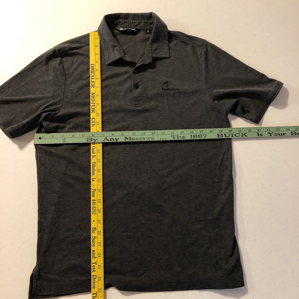 Travis Mathew Mens Medium Golf Polo Shirt Gray With Rare English Turn ...