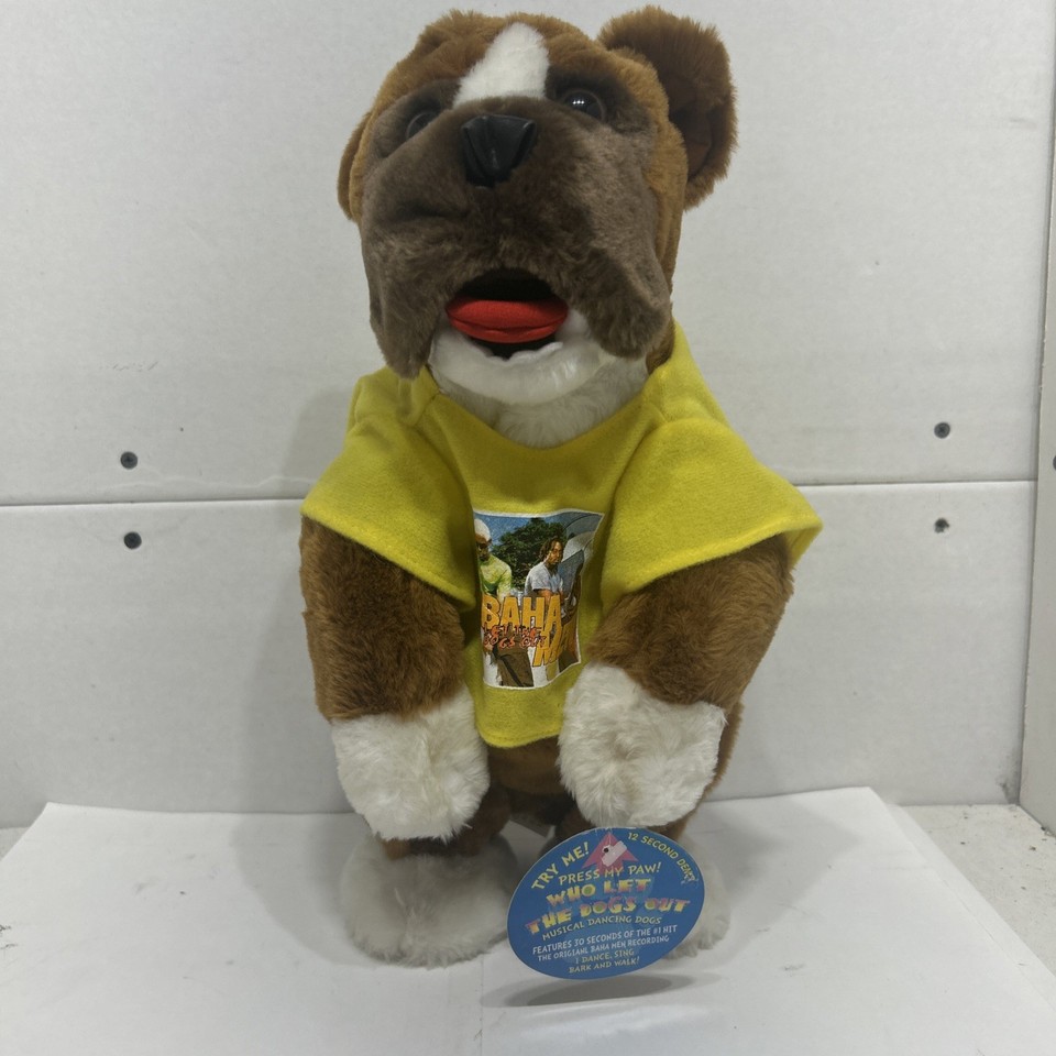 Who Let the Dogs Out Musical Dancing Bulldog Yellow Baha Men T-Shirt ...