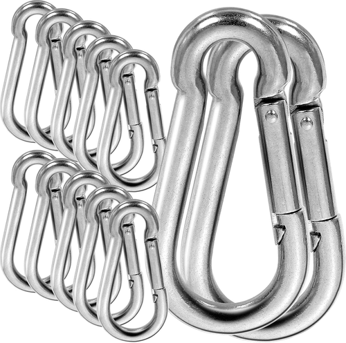 12Pcs 4Inch Spring Snap Hook, M10 Stainless Steel Quick Links, 3/8 Inch ...