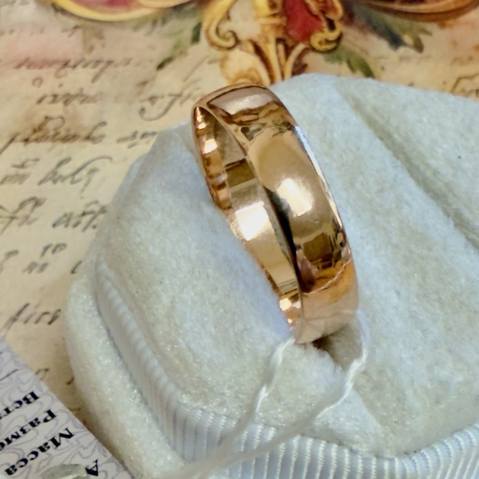 Size 10 -14K 583 Rose Gold Ring - Vintage East European - Soviet USSR ...