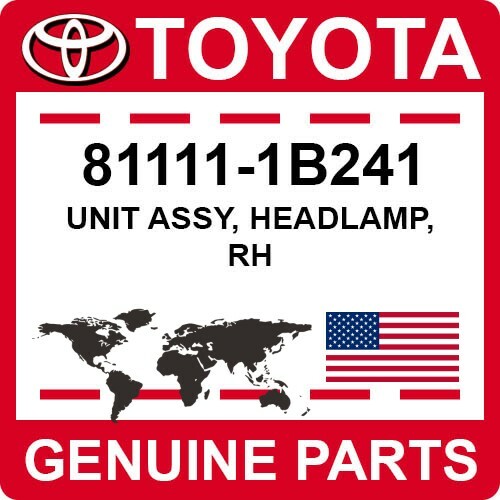 81111-1B241 Toyota OEM Authentique Unité ASSY, Phare, Droit | eBay