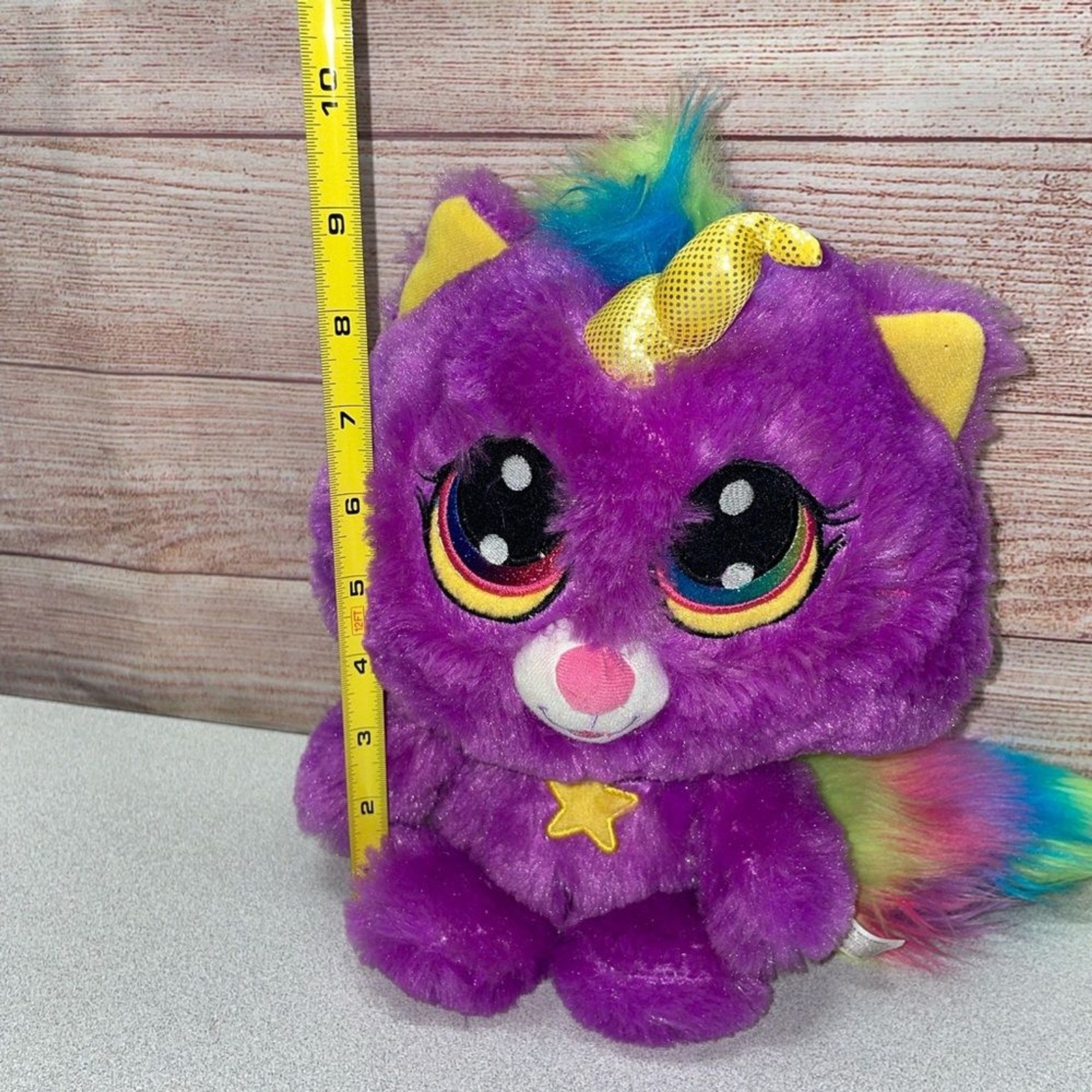 Fiesta Princess Kittycorn Plush 11.5" Kitty Cat Unicorn Rainbow Purple ...