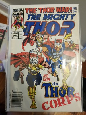 THOR #440 Marvel Comic 1991 VF 1st Appearance THOR CORPS newsstand | eBay
