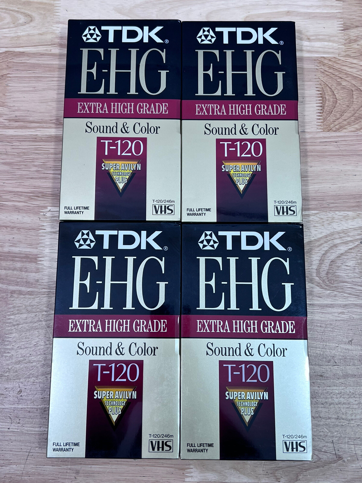 LOT OF 4 - TDK T-120 Extra High Grade E-HG VHS Tapes T-120EHG Factory ...