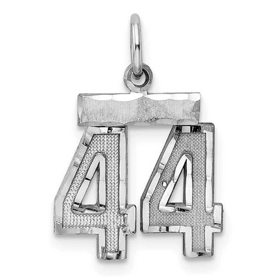 Sterling Silver Rhodium-plated Small #44 Charm 0.6 x 0.8 in | eBay