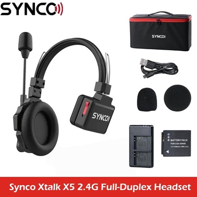 Synco Xtalk X5 2.4G Full-Duplex Headset Wireless Intercom System With 5-Person | eBay