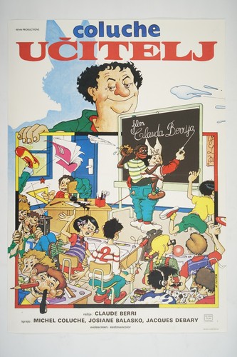 LE MAITRE D'ECOLE / THE SCHOOLMASTER exYU movie poster 1981 COLUCHE ...