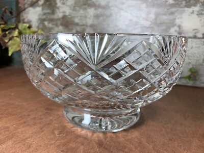HEAVY LEAD, CUT CRYSTAL FRUIT BOWL SIGNED 8" | eBay