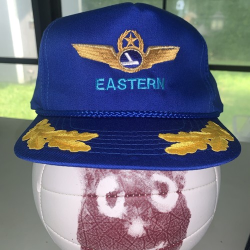 VTG Eastern Airlines SnapBack Hat Cap Blue Scrambled Eggs Rope Bill ...
