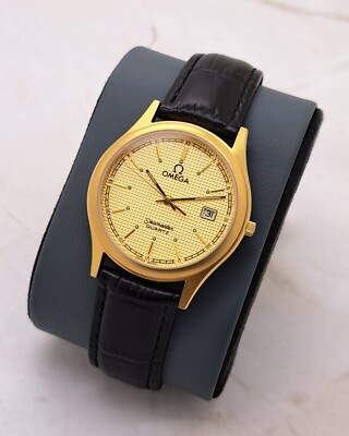 Vintage Omega Seamaster 1425 Men's Swiss Made Quartz Watch Golden Dial ...