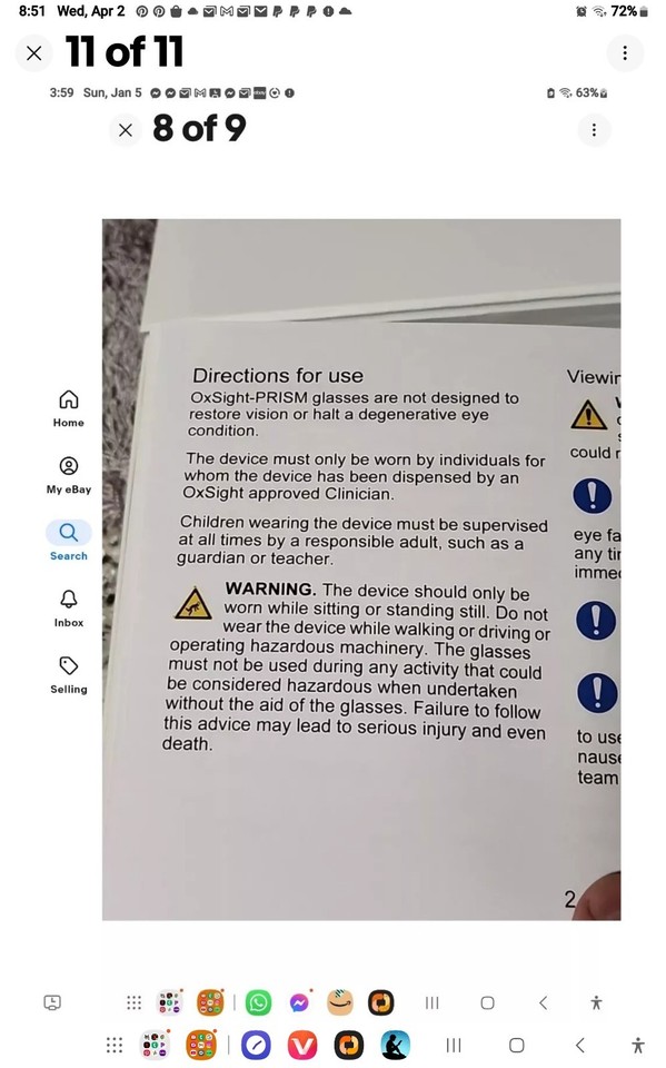 OXSIGHT Prism Low Vision Smart Glasses For Low Vision | eBay