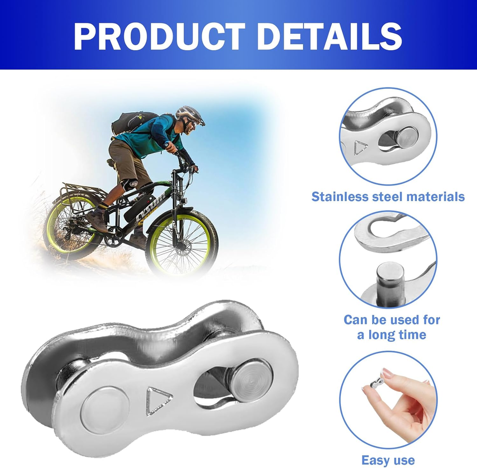 8 Pairs Bike Chain Links, Durable Bicycle Missing Link, Quick Release ...