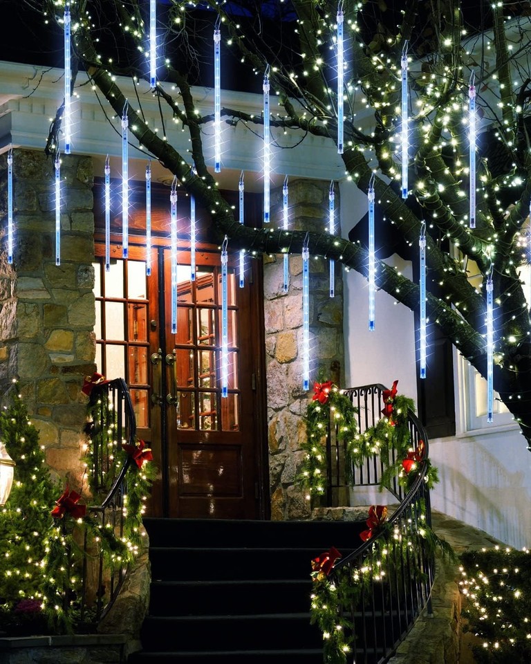 Blue 20 Tubes Meteor Shower Icicle Lights 480 LED Raindrop 20 Tubes, | eBay