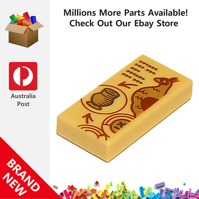 Genuine LEGO™ Tan 1 x 2 with Reddish Brown Text Tiles 3069 3069bpb0861 ...