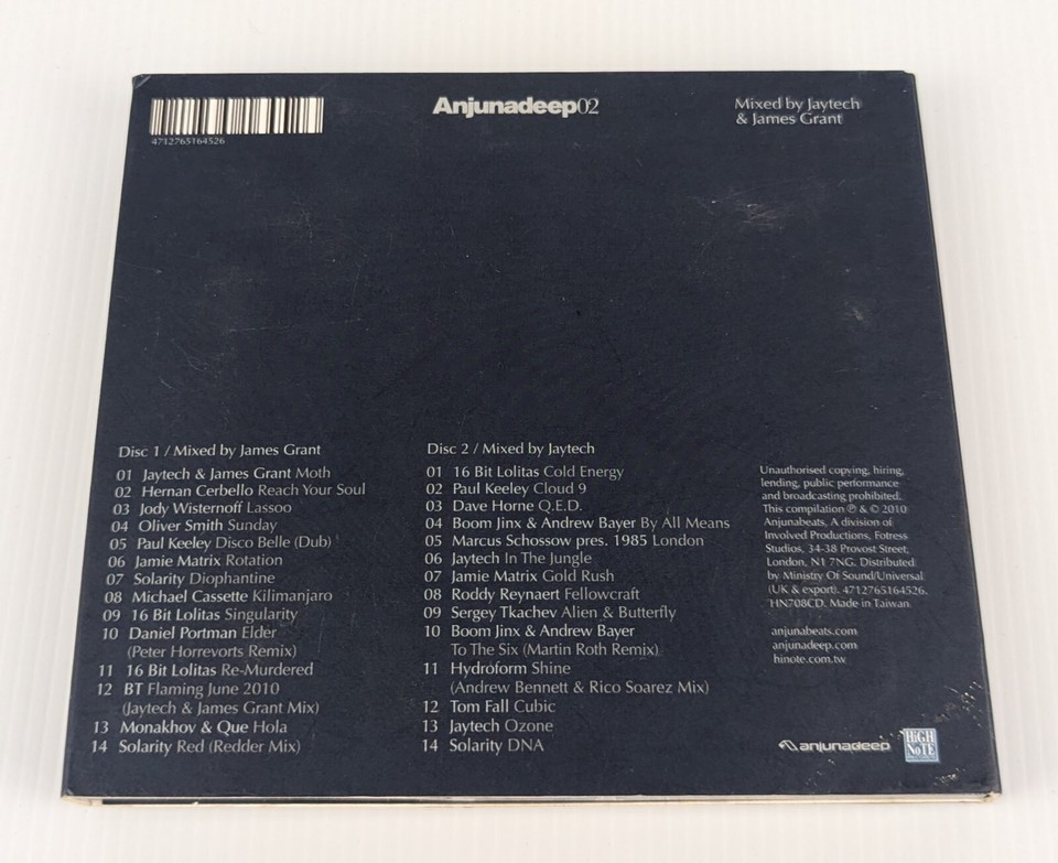Jaytech & James Grant: Anjunadeep 02 - 2 CD Set Digipak | eBay