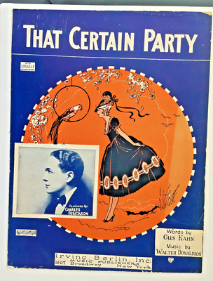 Vintage Sheet Music-1925-That Certain Party-Charles Derickson-Piano ...