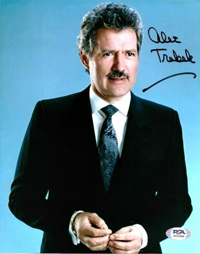 ALEX TREBEK HAND SIGNED AUTOGRAPHED 8X10 PHOTO WITH PSA DNA COA MUST ...