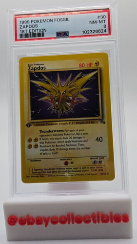 Pokemon Cards: Fossil 1st Edition Rare Zapdos 30/62 PSA 8 | eBay
