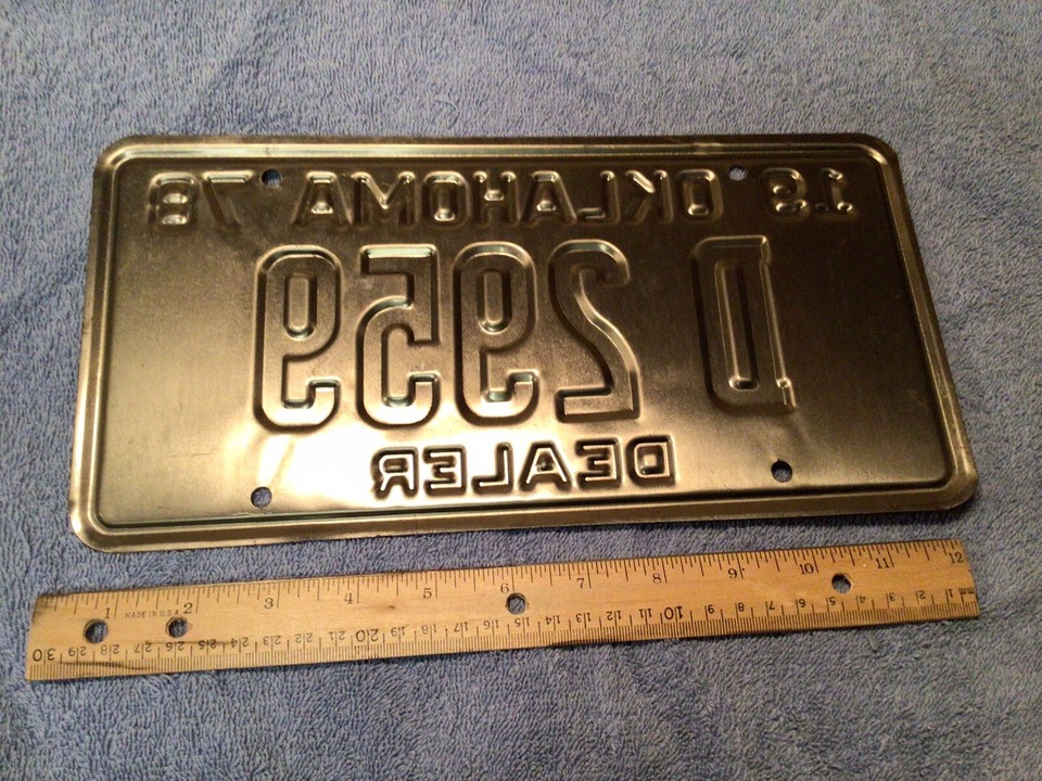 Vintage Dealer plate 1978 Oklahoma D-2959 license plate | eBay