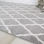 GREY SILVER TRELLIS RUNNER RUG FOR HALL LONG NARROW GEOMETRIC HALLWAY ...