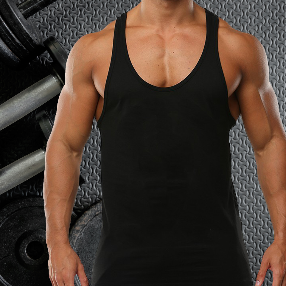 Mens Gym Vest Racerback Bodybuilding Muscle Stringer Tank Top ...
