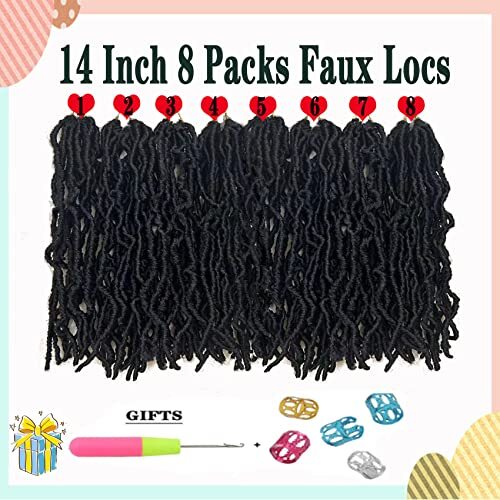 Paraglame Short Faux Locs Crochet Hair 14 Inch Soft Locs 8 Packs ...