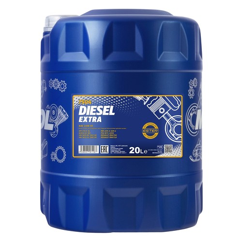 10W 40 L'huile de moteur 20 Litres MANNOL Diesel Extra SAE 10W40 VW 502 ...