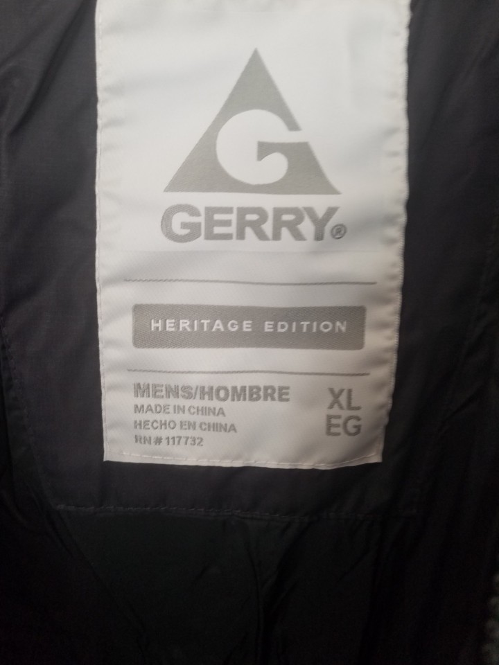 NEW Gerry Heritage Edition Wind Resistant Zip up Black Puffer Jacket ...