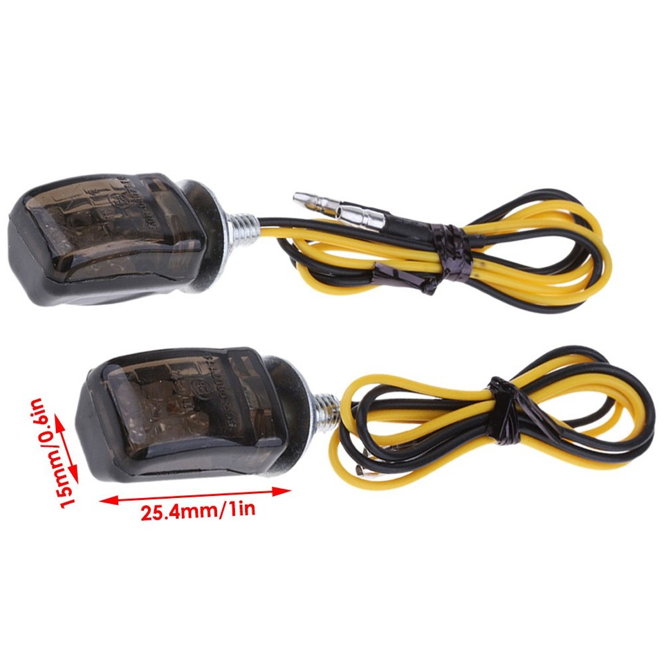 2x Motorcycle Turn Signal Light Indicator 6LED Smoked Lens Amber ...