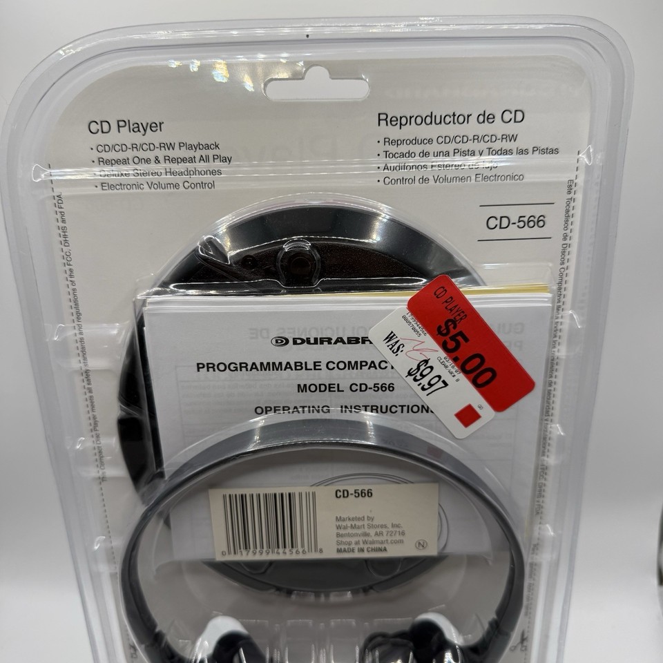 Durabrand CD-566 Programmable CD Player Digital LCD Display Headphones ...
