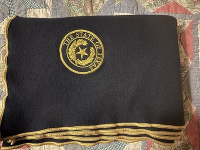 Texas Wool Throw Blanket Royal Blue With Gold Fringe. | eBay