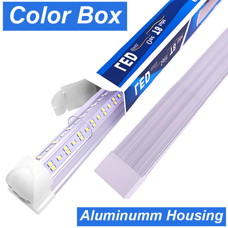 144W 8FT LED Tube Light Bulbs Integrate 8' 4 Row V Shaped LED Shop ...