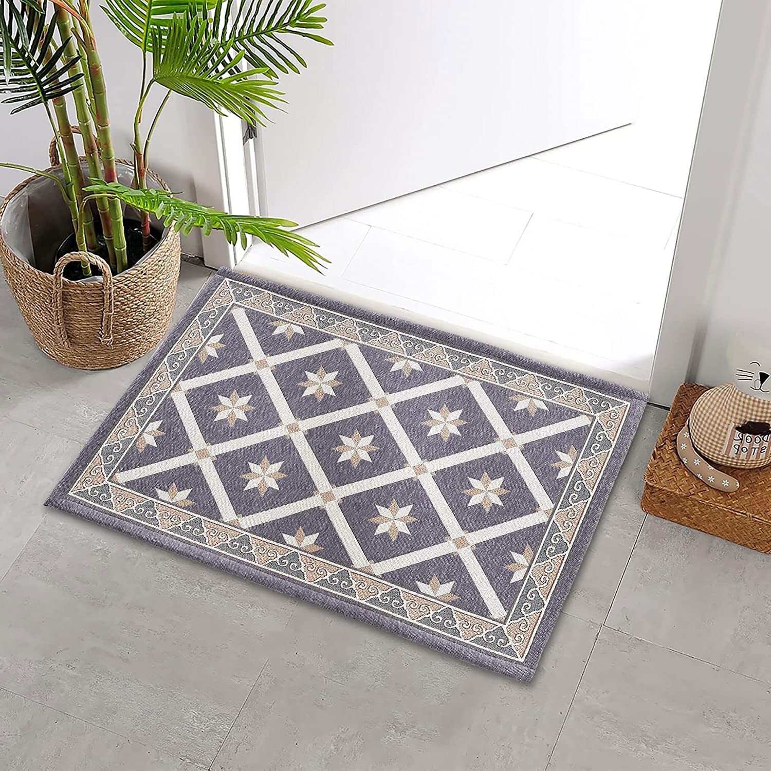 Non Slip Washable Door Mat Indoor Outdoor Hall Kitchen Bath Entrance ...
