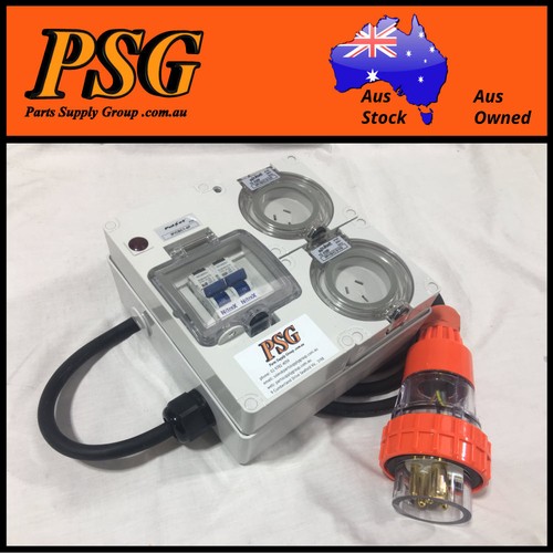 Portable Power board 20 Amp 3 phase 5 pin supply to 2 x 240v 20 Amp ...