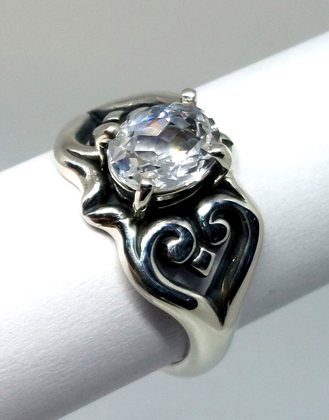 James Avery Scrolled Heart Ring with White Sapphire i… - Gem