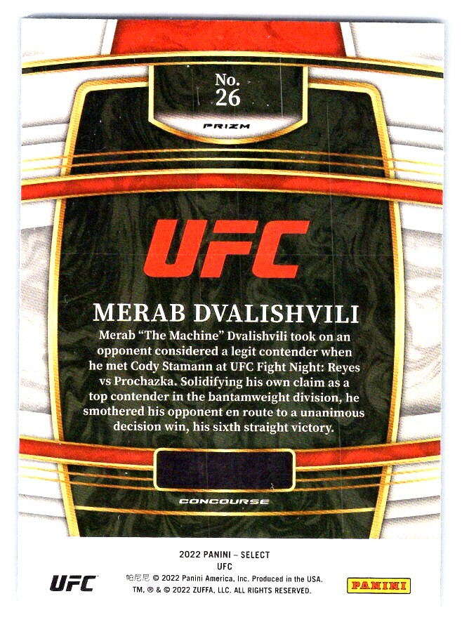 2022 Select UFC #26 Merab Dvalishvili Concourse Silver | eBay