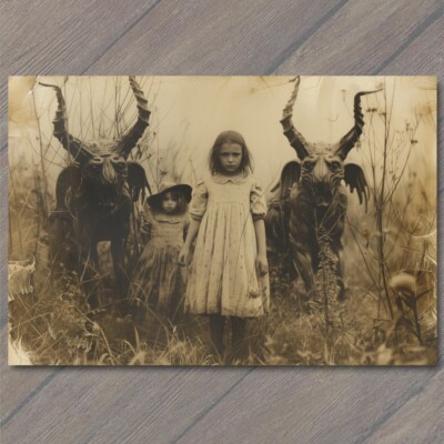 POSTCARD Girl Monster Weird Creepy Imaginary Friend Nightmare Scary ...