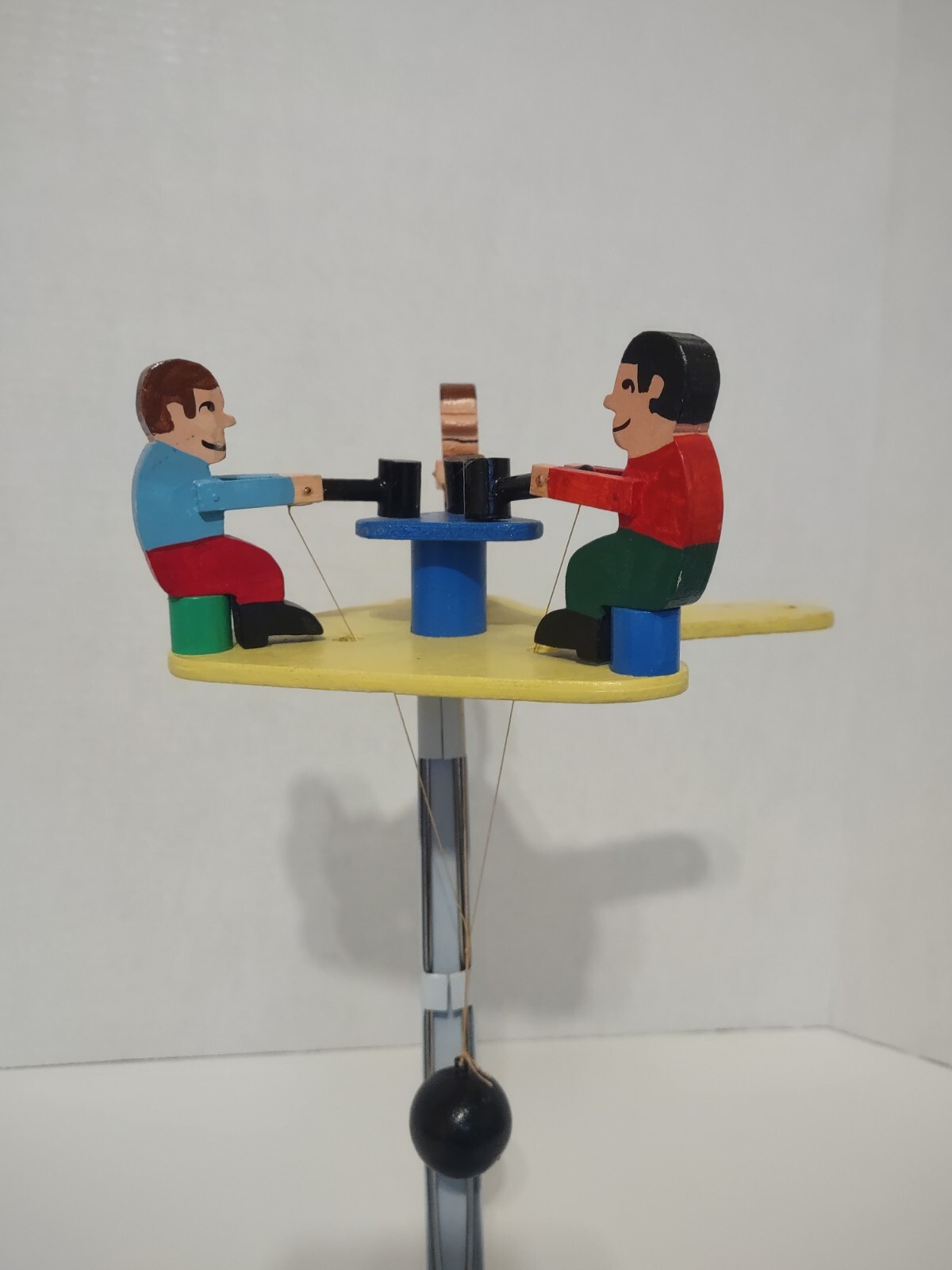 Vintage Wooden Clacker Toy There Men With Hammers | eBay