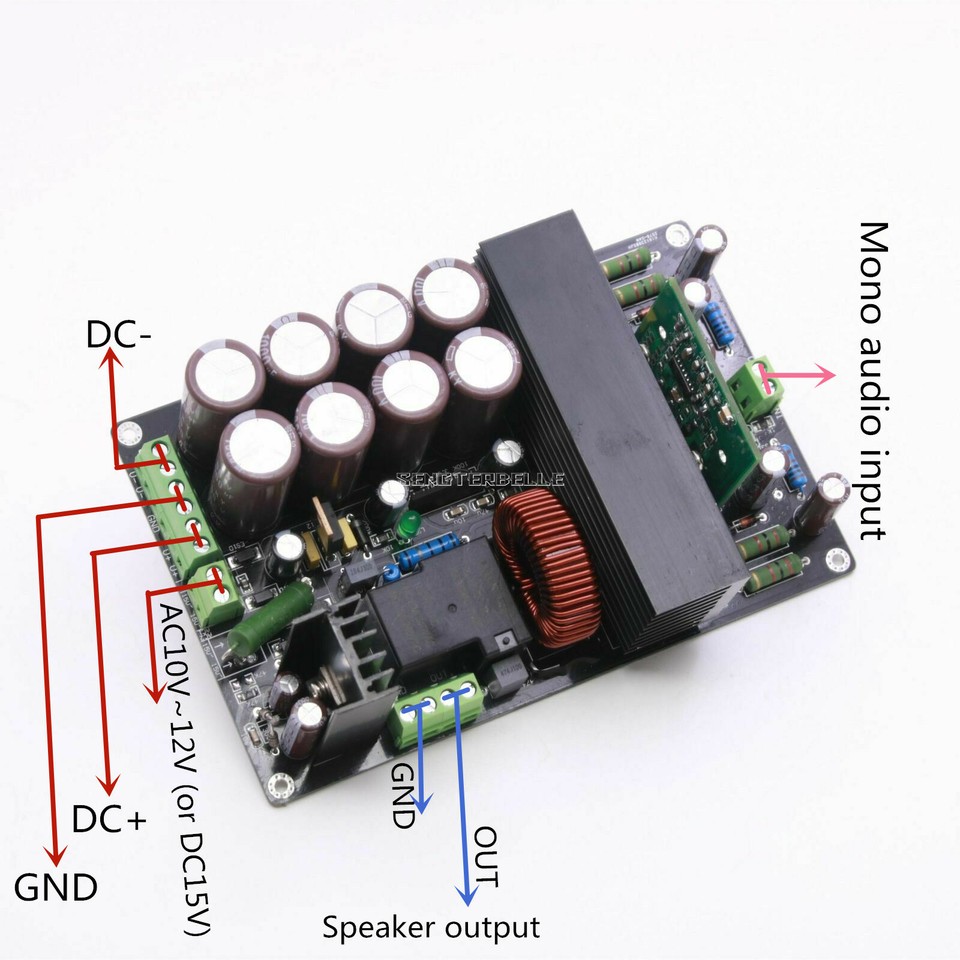 IRS2092S HiFi Class D Amplifier Board 1000W Mono High Power Amplifier ...