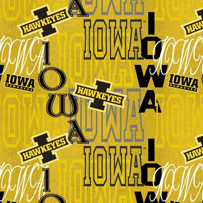 University of Iowa Cotton Fabric-Iowa Hawkeyes Letters-1372 | eBay