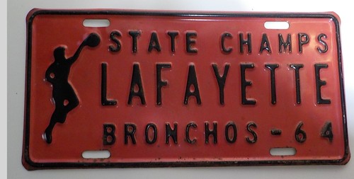 VINTAGE LAFAYETTE 'BRONCHOS' INDIANA HIGH SCHOOL METAL EMBOSSED LICENSE ...