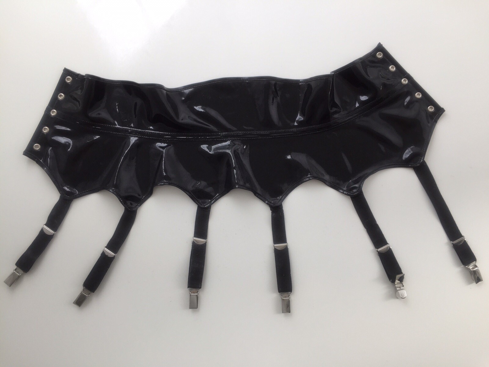LATEX STRAPSGÜRTEL SCHWARZ GR S STRAPSHALTER STRUMPFHALTER FETISCH ...