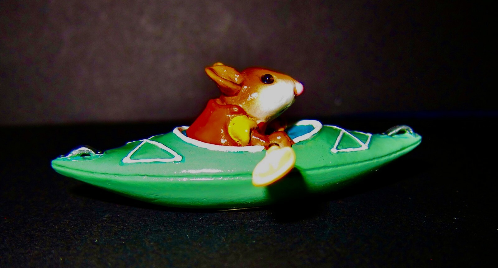 Wee Forest Folk DRIFTING ALONG, WFF# MS-22, GREEN, Kayak Mouse Retired ...